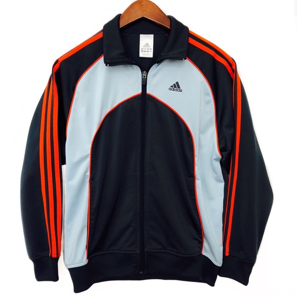 adidas | Jackets & Coats | Adidas Grey Red Blue Classic Track Jacket ...